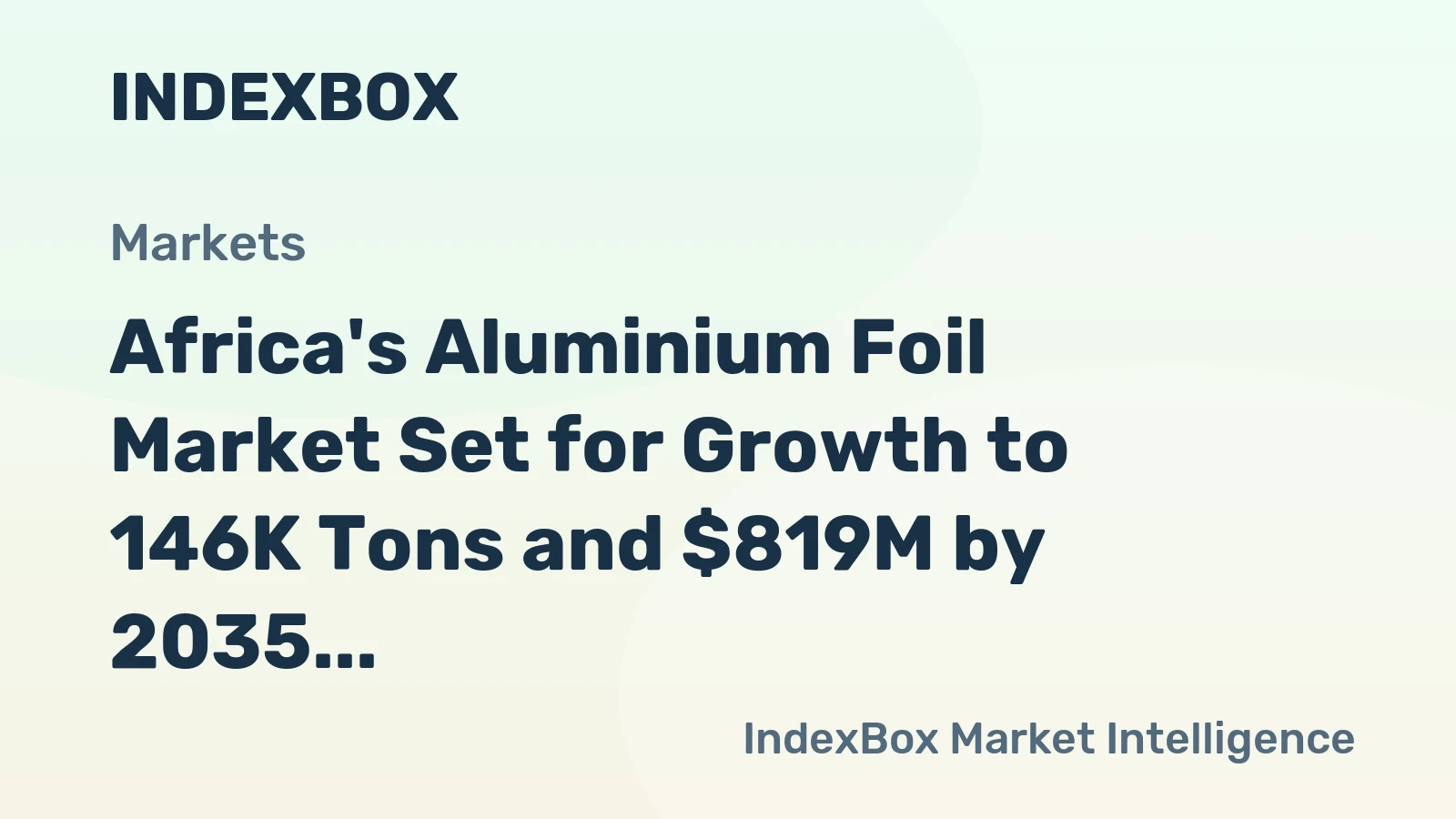 Africa's Aluminium Foil Market Set for Growth to 146K Tons and $819M by 2035