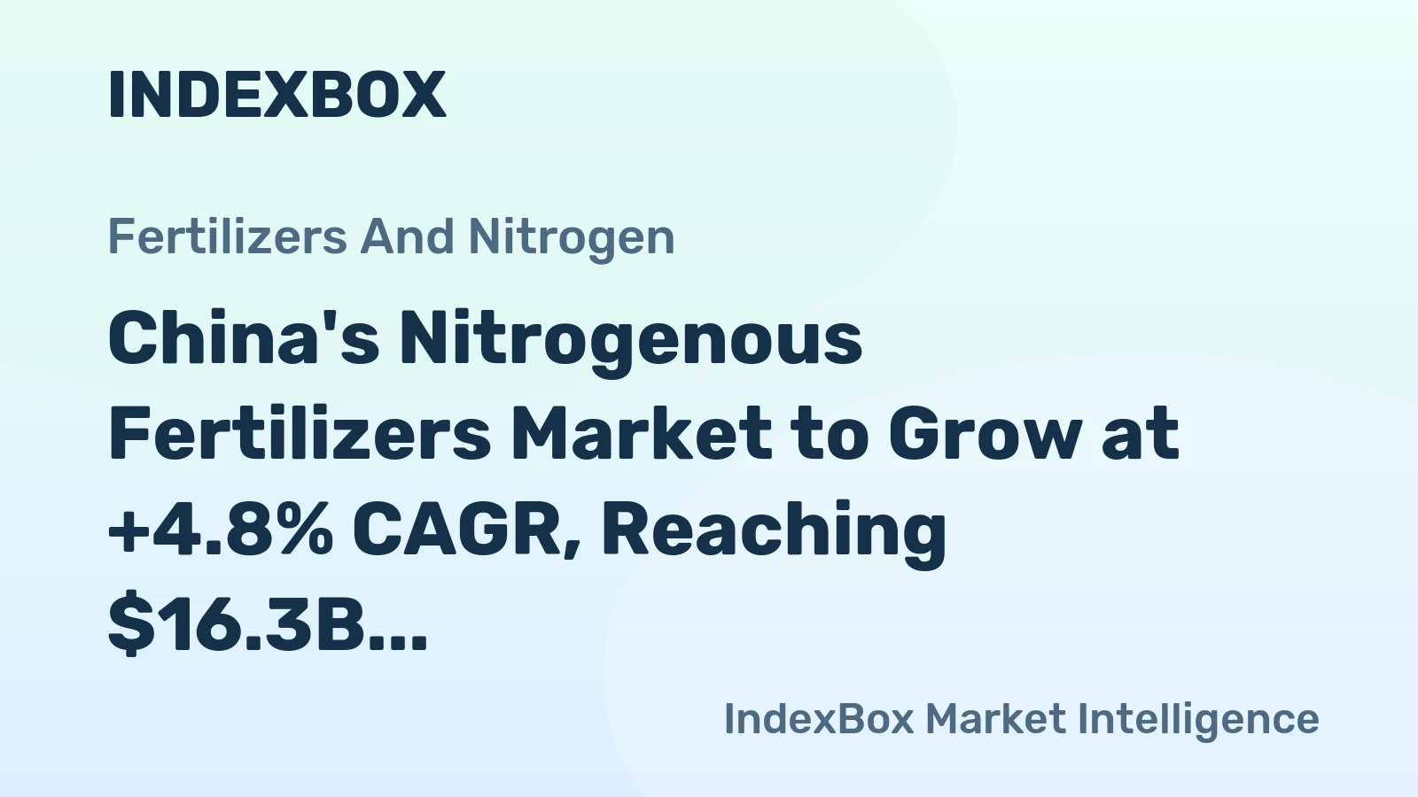 China's Nitrogenous Fertilizers Market to Grow at +4.8% CAGR, Reaching $16.3B by 2035