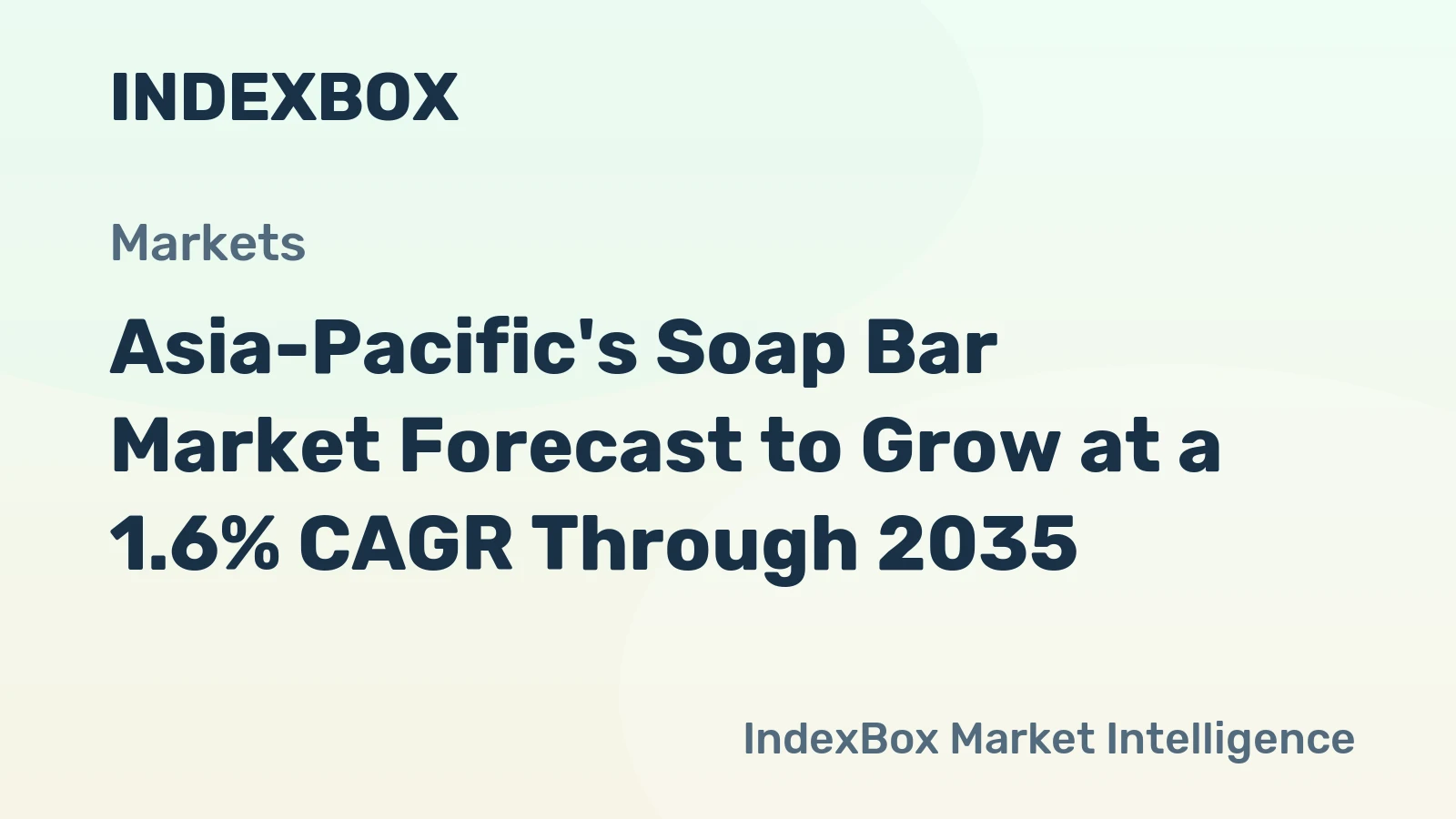 Asia-Pacific's Soap Bar Market Forecast to Grow at a 1.6% CAGR Through 2035