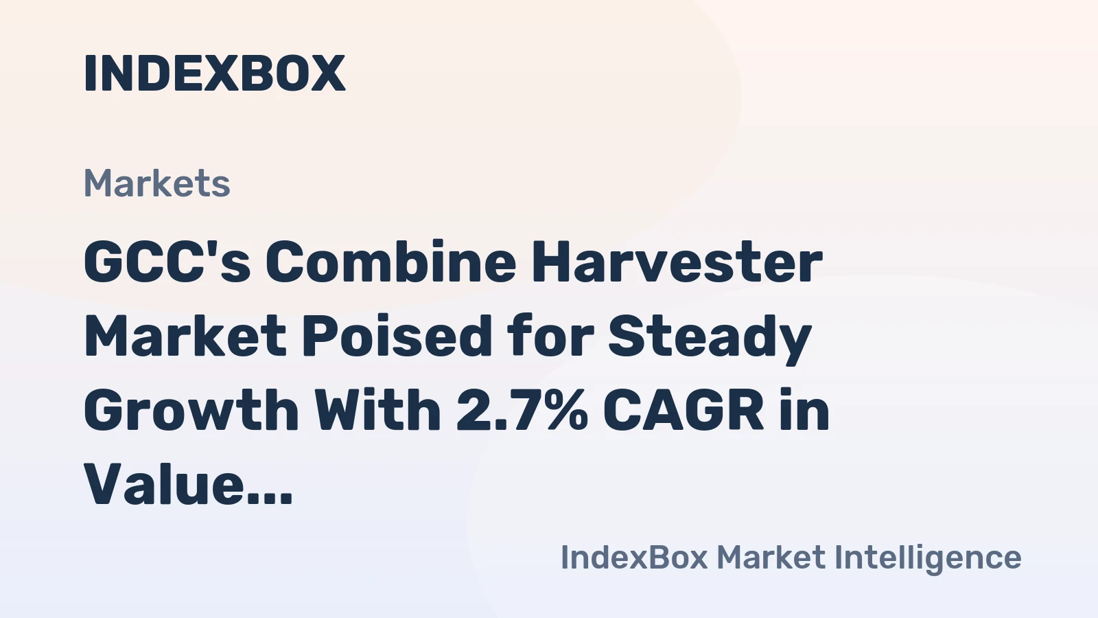 GCC's Combine Harvester Market Poised for Steady Growth With 2.7% CAGR in Value Through 2035