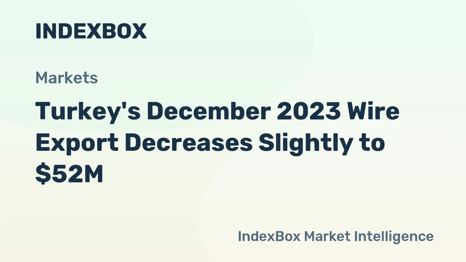 Turkey's December 2023 Wire Export Decreases Slightly to $52M