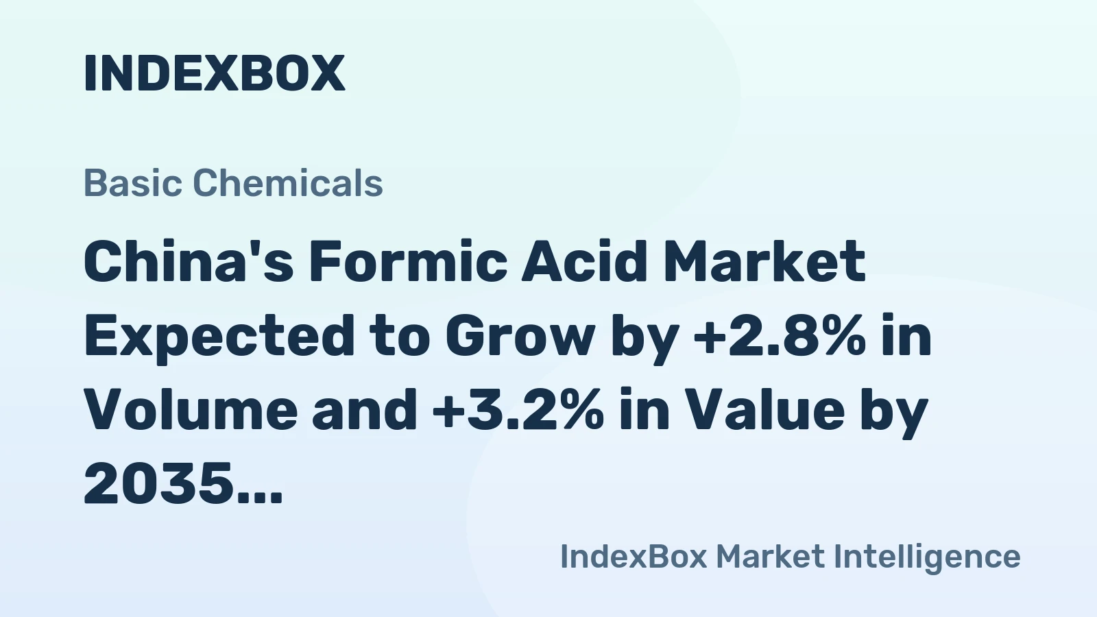China's Formic Acid Market Expected to Grow by +2.8% in Volume and +3.2% in Value by 2035