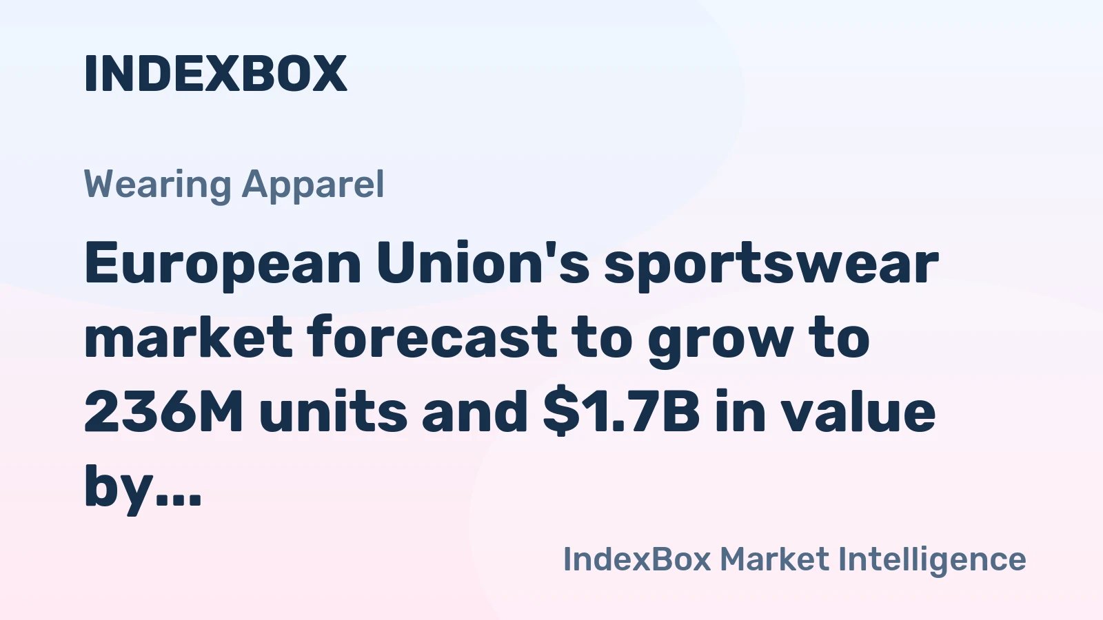 European Union's sportswear market forecast to grow to 236M units and $1.7B in value by 2035, driven by sustained demand for track suits, ski suits, and swimwear.