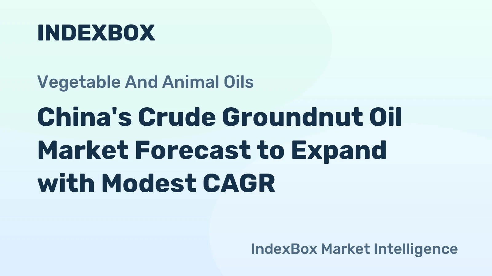 China's Crude Groundnut Oil Market Forecast to Expand with Modest CAGR