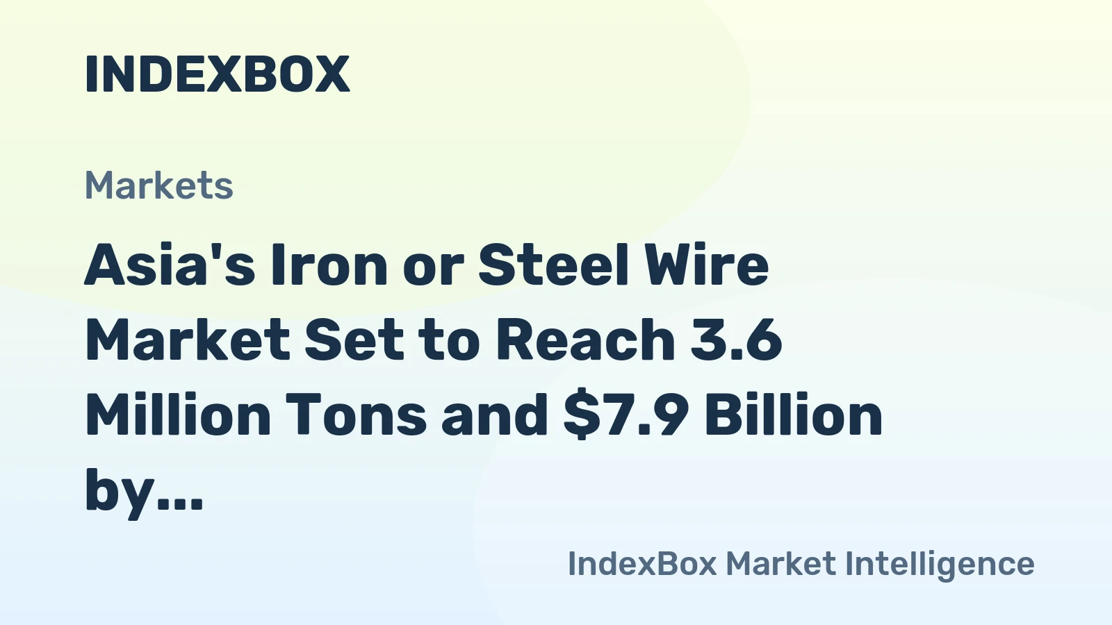 Asia's Iron or Steel Wire Market Set to Reach 3.6 Million Tons and $7.9 Billion by 2035
