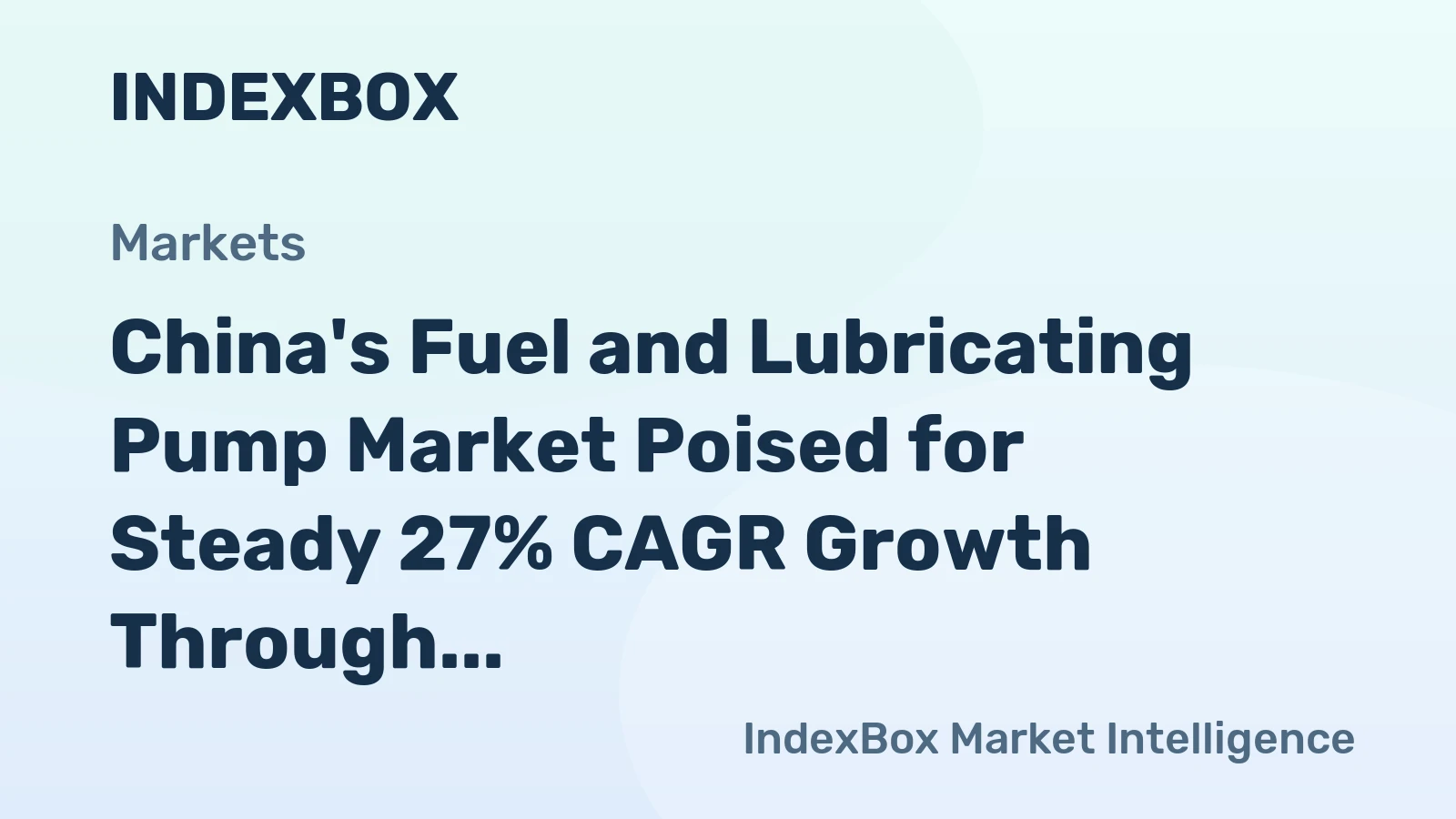 China's Fuel and Lubricating Pump Market Poised for Steady 27% CAGR Growth Through 2035