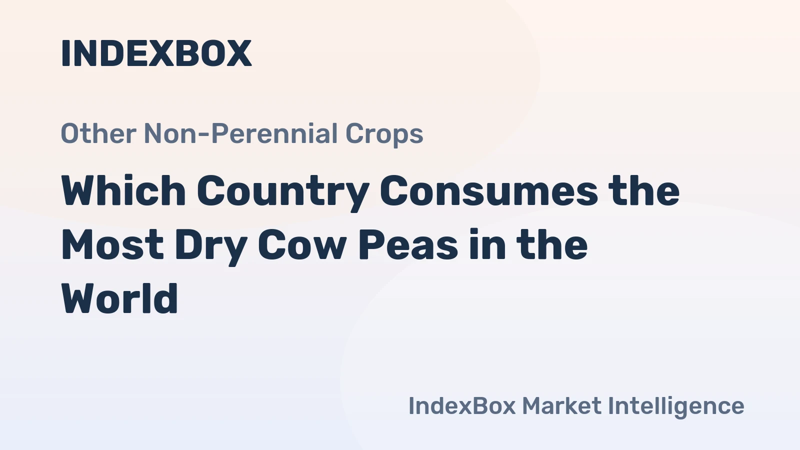 Which Country Consumes the Most Dry Cow Peas in the World?