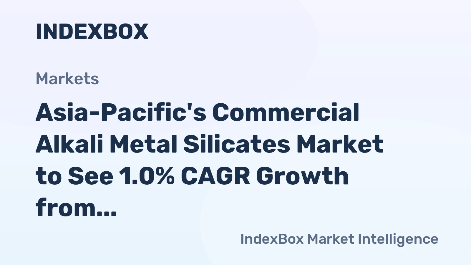 Asia-Pacific's Commercial Alkali Metal Silicates Market to See 1.0% CAGR Growth from 2024 to 2035
