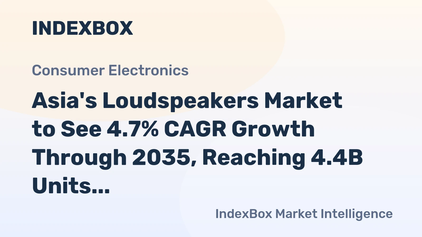 Asia's Loudspeakers Market to See 4.7% CAGR Growth Through 2035, Reaching 4.4B Units
