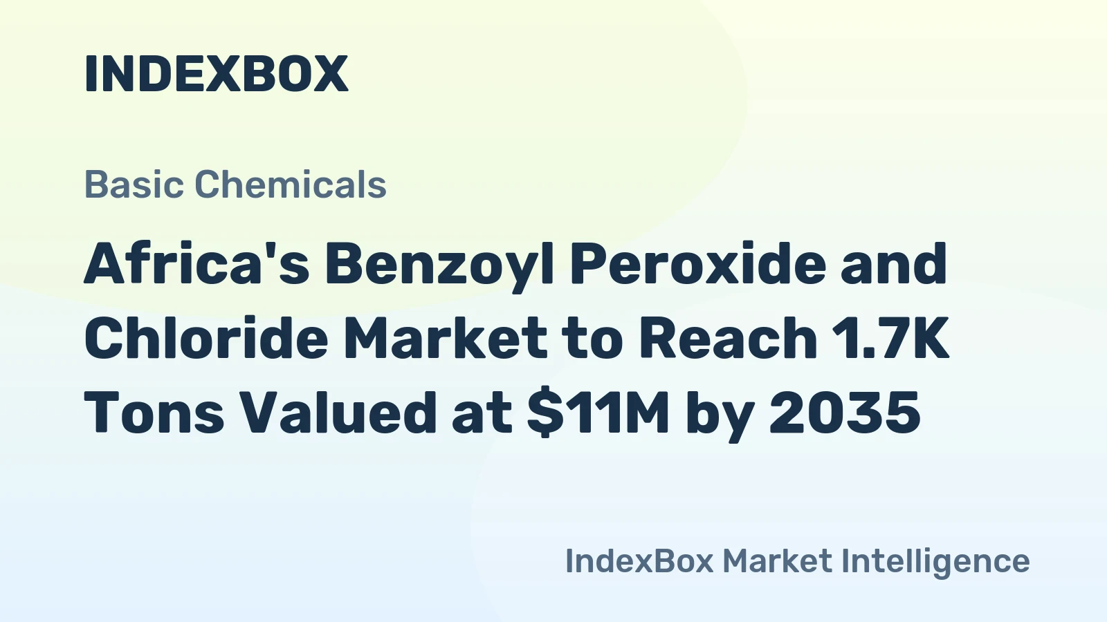 Africa's Benzoyl Peroxide and Chloride Market to Reach 1.7K Tons Valued at $11M by 2035