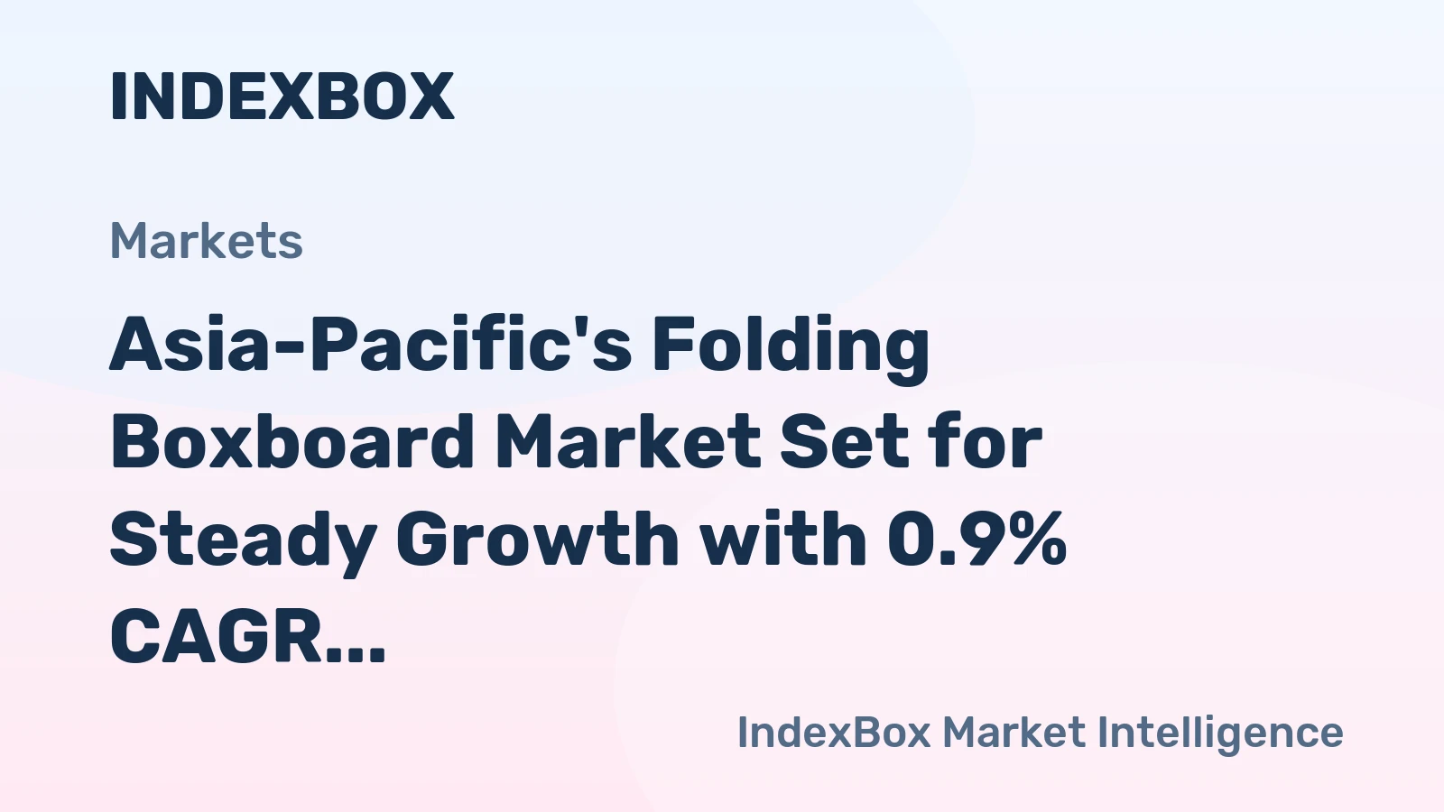 Asia-Pacific's Folding Boxboard Market Set for Steady Growth with 0.9% CAGR Through 2035