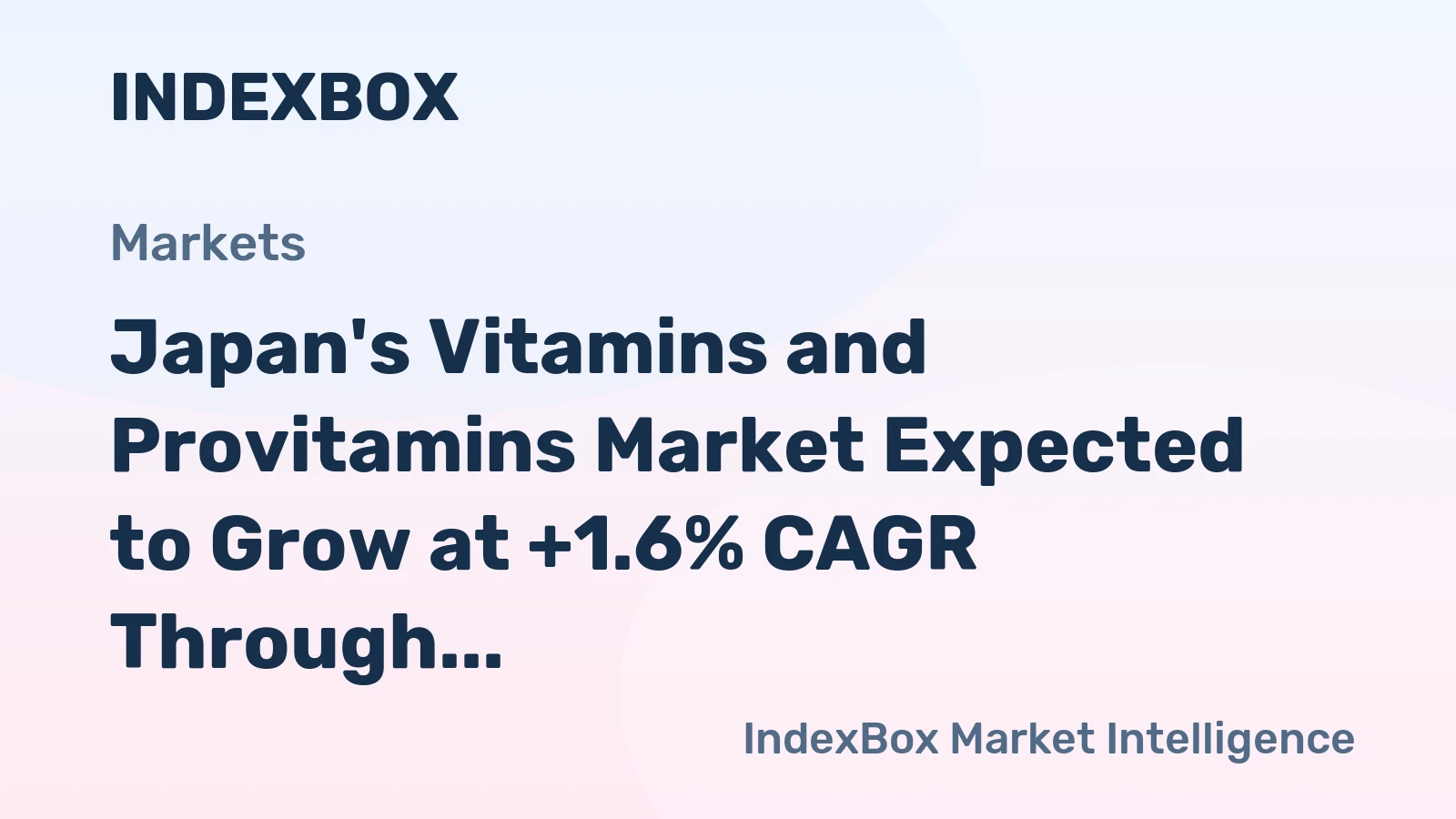 Japan's Vitamins and Provitamins Market Expected to Grow at +1.6% CAGR Through 2035