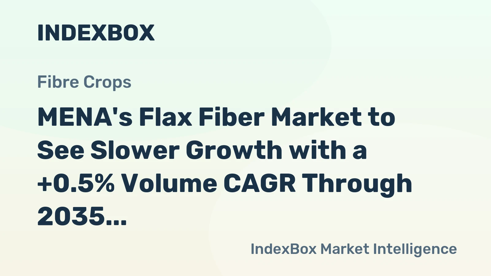 MENA's Flax Fiber Market to See Slower Growth with a +0.5% Volume CAGR Through 2035