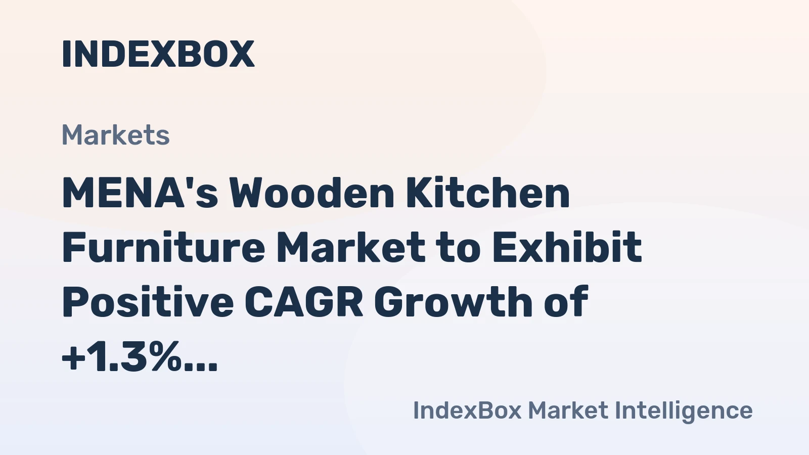 MENA's Wooden Kitchen Furniture Market to Exhibit Positive CAGR Growth of +1.3% Through 2035