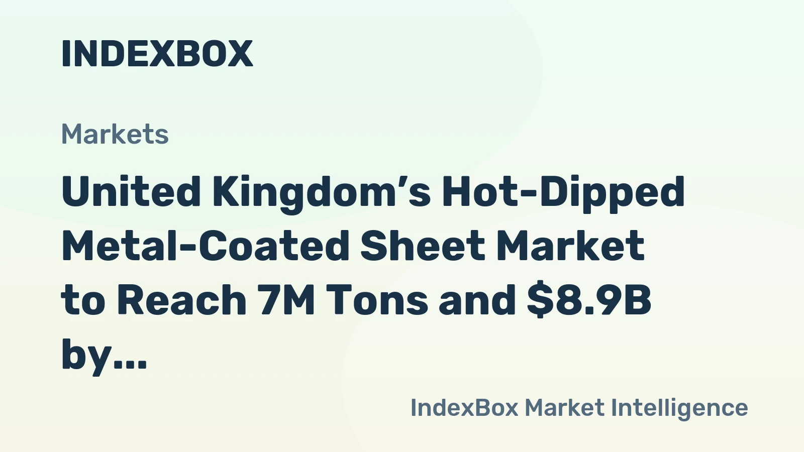 United Kingdom’s Hot-Dipped Metal-Coated Sheet Market to Reach 7M Tons and $8.9B by 2035
