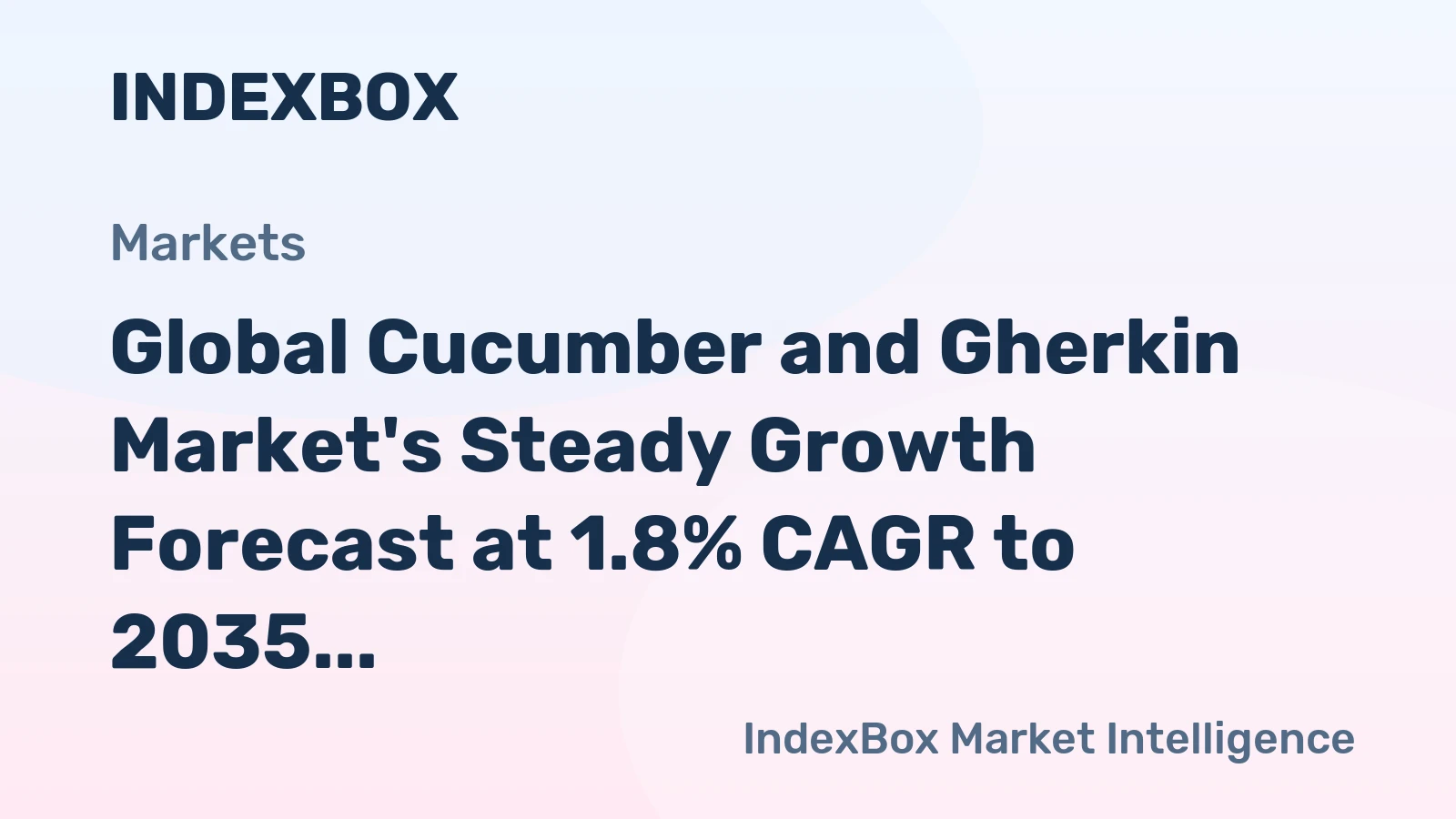 Global Cucumber and Gherkin Market's Steady Growth Forecast at 1.8% CAGR to 2035