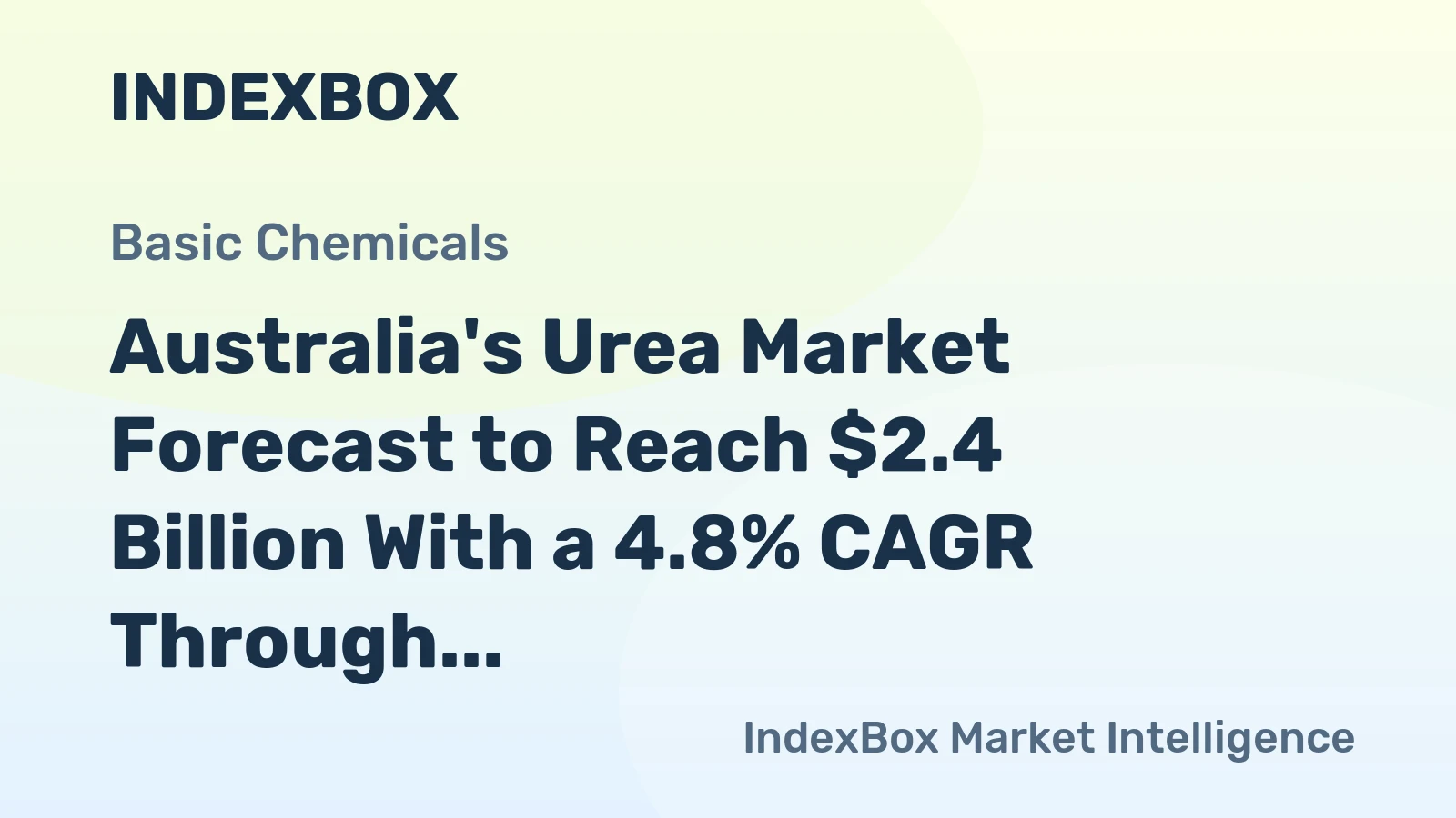 Australia's Urea Market Forecast to Reach $2.4 Billion With a 4.8% CAGR Through 2035