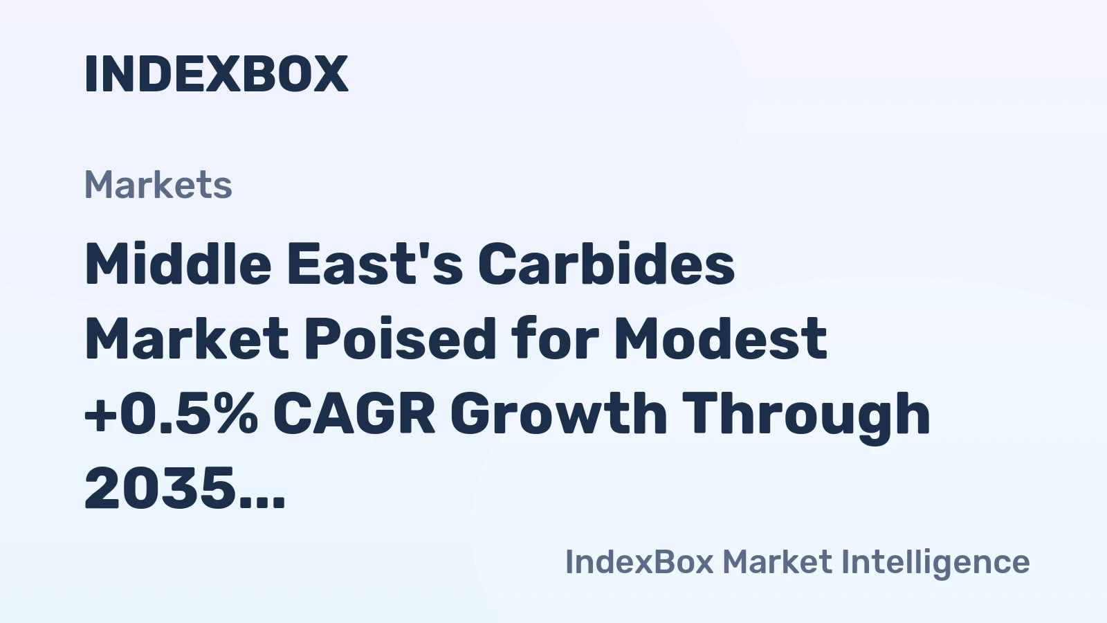 Middle East's Carbides Market Poised for Modest +0.5% CAGR Growth Through 2035