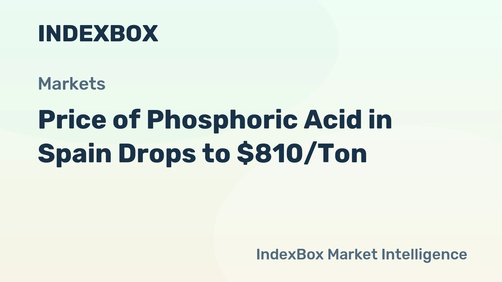 Price of Phosphoric Acid in Spain Drops to $810/Ton