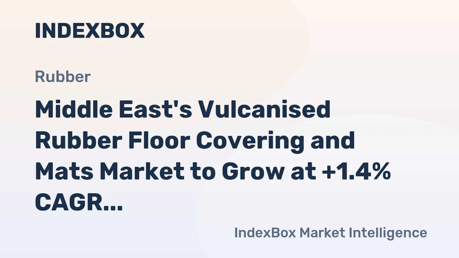 Middle East's Vulcanised Rubber Floor Covering and Mats Market to Grow at +1.4% CAGR, Reaching $240M by 2035