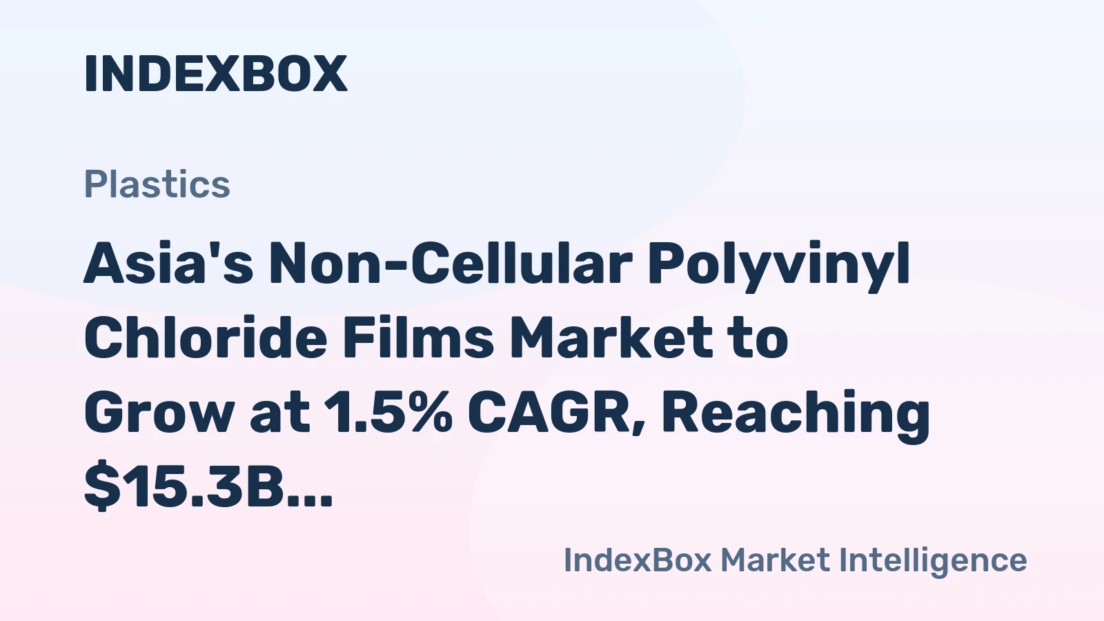 Asia's Non-Cellular Polyvinyl Chloride Films Market to Grow at 1.5% CAGR, Reaching $15.3B by 2035