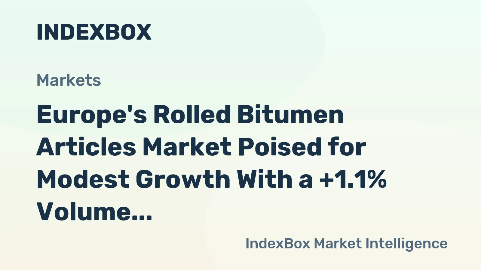 Europe's Rolled Bitumen Articles Market Poised for Modest Growth With a +1.1% Volume CAGR Through 2035