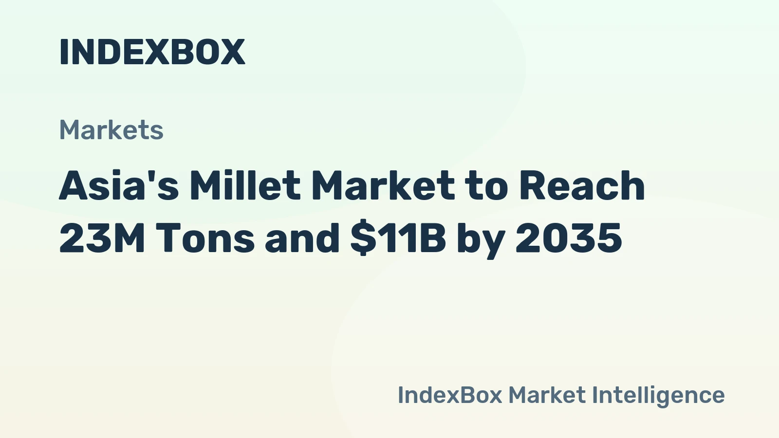 Asia's Millet Market to Reach 23M Tons and $11B by 2035