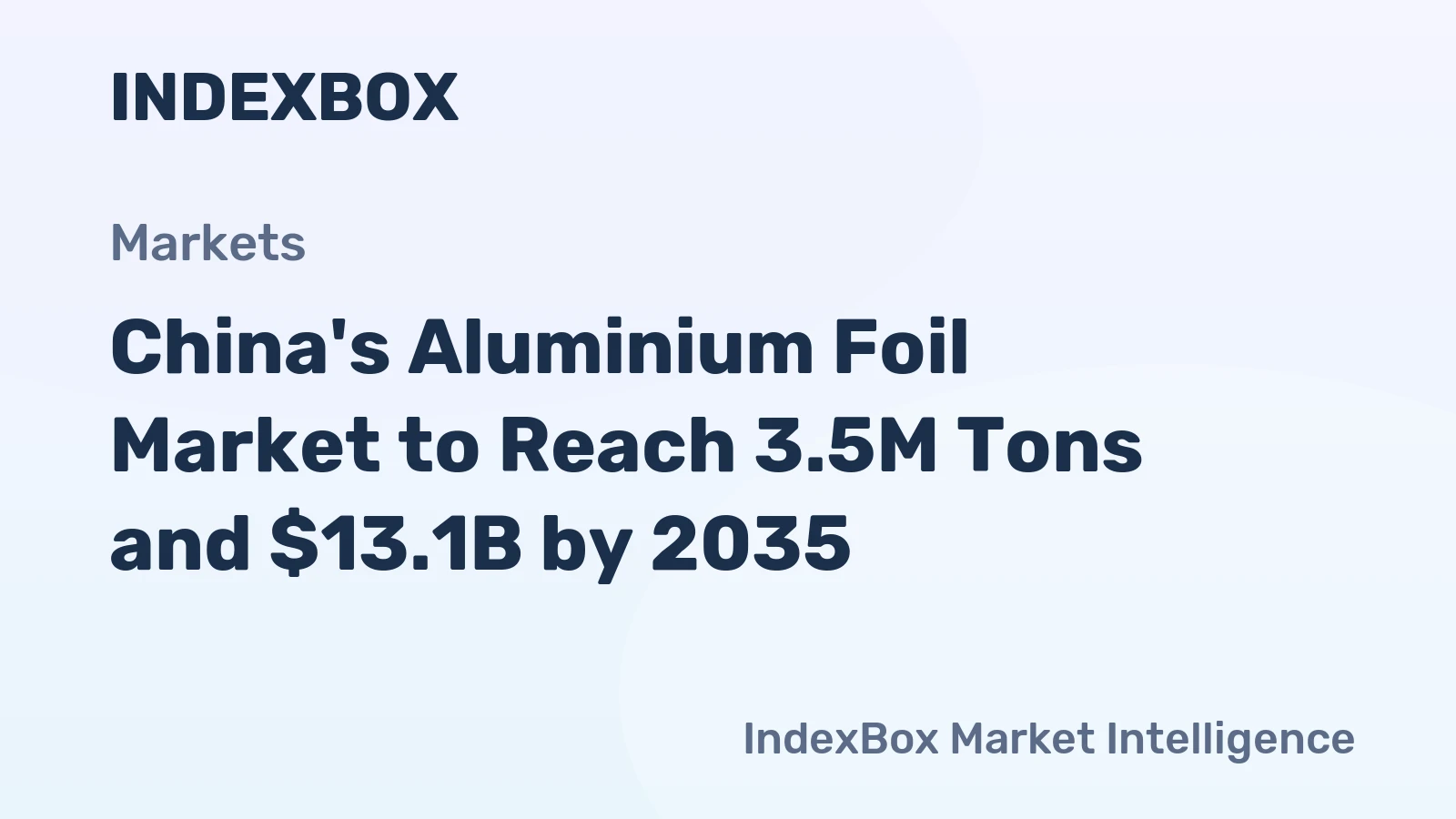 China's Aluminium Foil Market to Reach 3.5M Tons and $13.1B by 2035