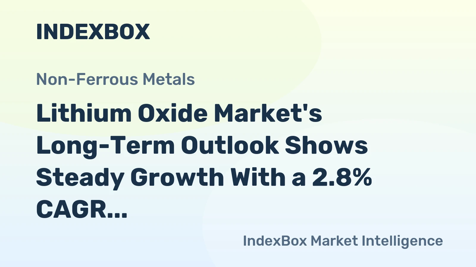 Lithium Oxide Market's Long-Term Outlook Shows Steady Growth With a 2.8% CAGR in Value Despite Recent Volatility