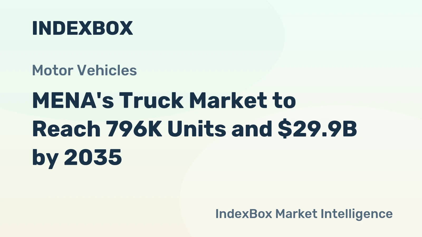 MENA's Truck Market to Reach 796K Units and $29.9B by 2035