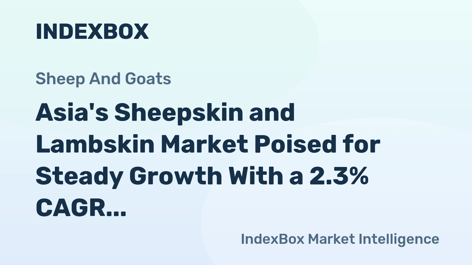 Asia's Sheepskin and Lambskin Market Poised for Steady Growth With a 2.3% CAGR in Value Through 2035