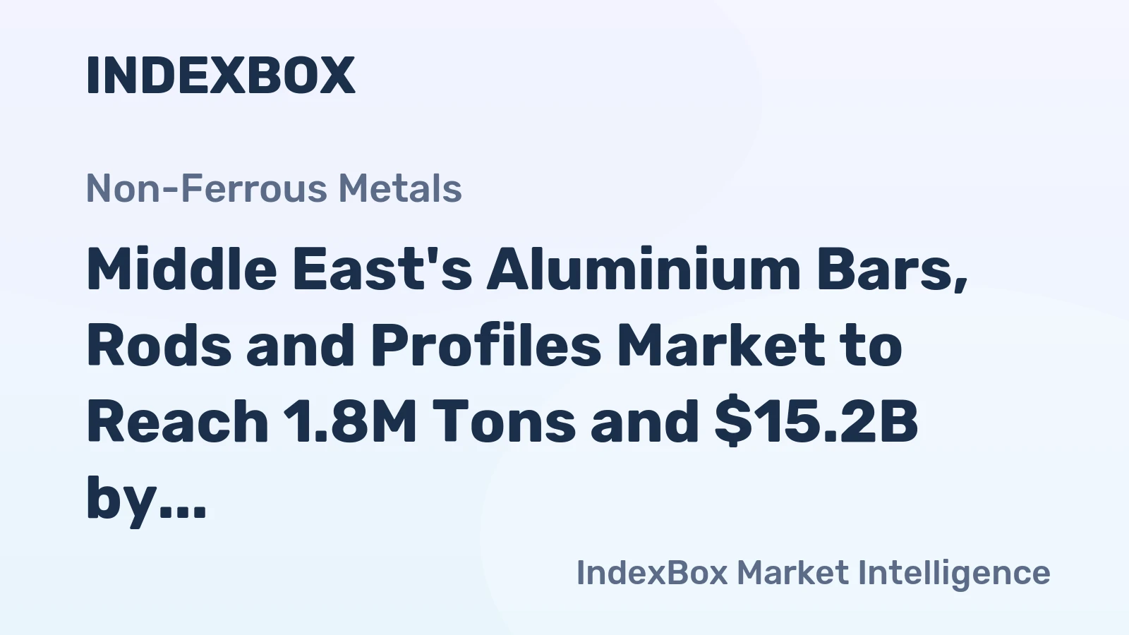 Middle East's Aluminium Bars, Rods and Profiles Market to Reach 1.8M Tons and $15.2B by 2035
