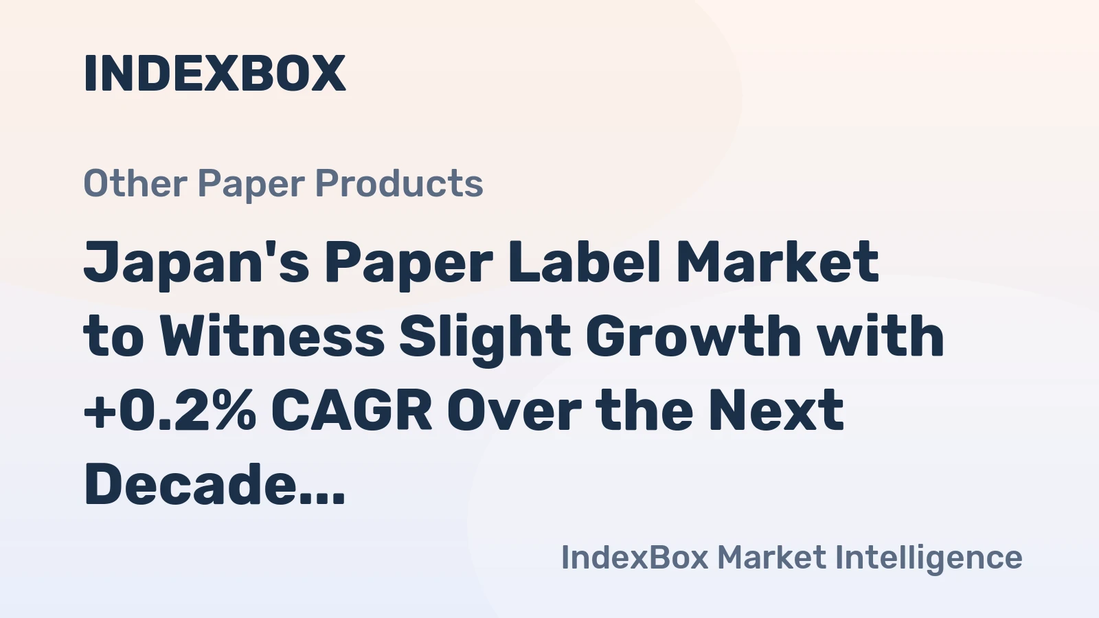 Japan's Paper Label Market to Witness Slight Growth with +0.2% CAGR Over the Next Decade