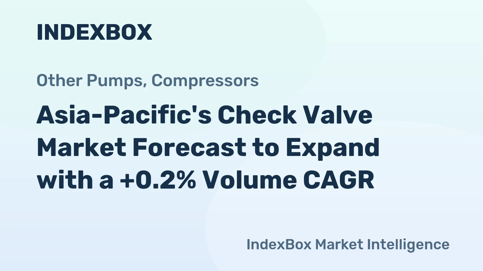 Asia-Pacific's Check Valve Market Forecast to Expand with a +0.2% Volume CAGR