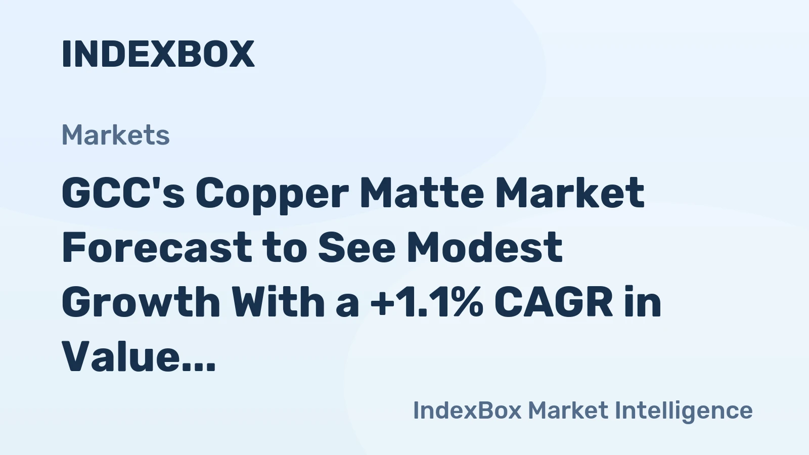GCC's Copper Matte Market Forecast to See Modest Growth With a +1.1% CAGR in Value Through 2035