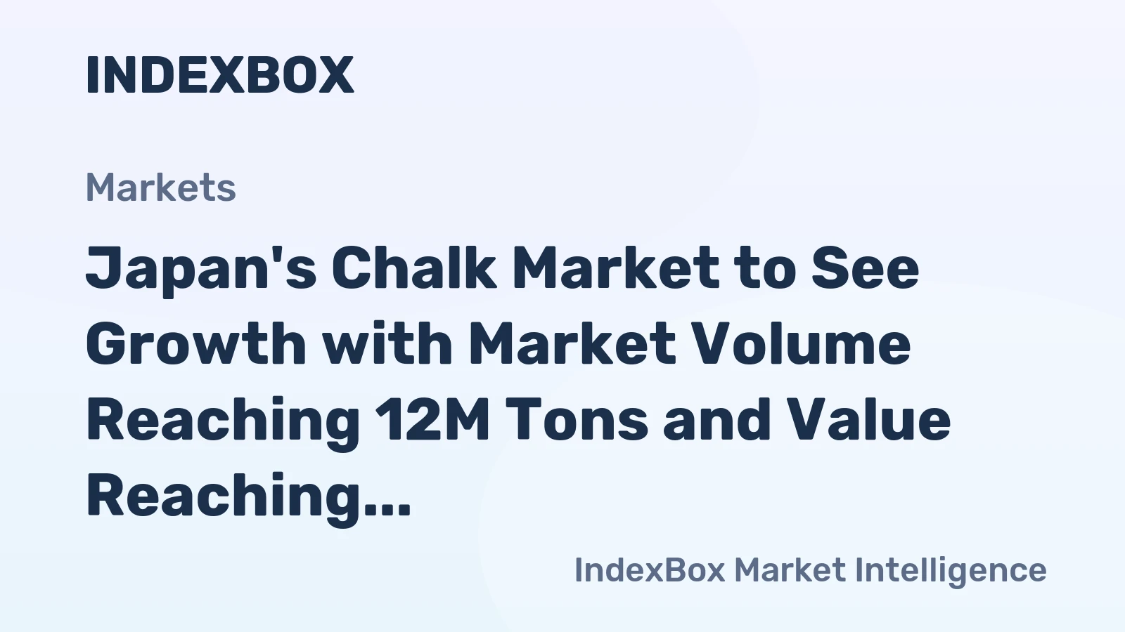 Japan's Chalk Market to See Growth with Market Volume Reaching 12M Tons and Value Reaching $2.7B by 2035