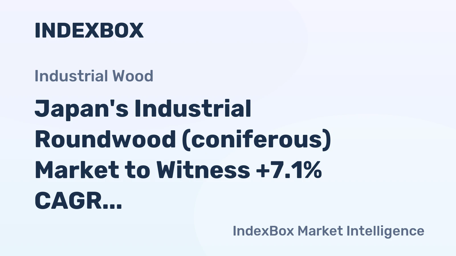 Japan's Industrial Roundwood (coniferous) Market to Witness +7.1% CAGR Growth from 2024 to 2035