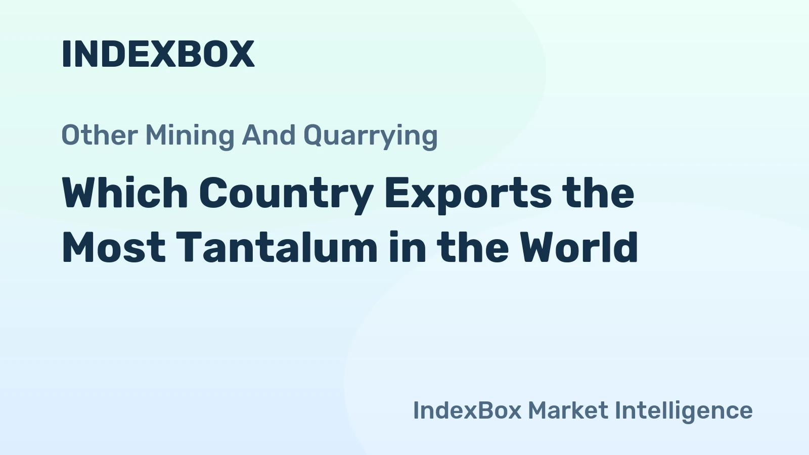 Which Country Exports the Most Tantalum in the World?