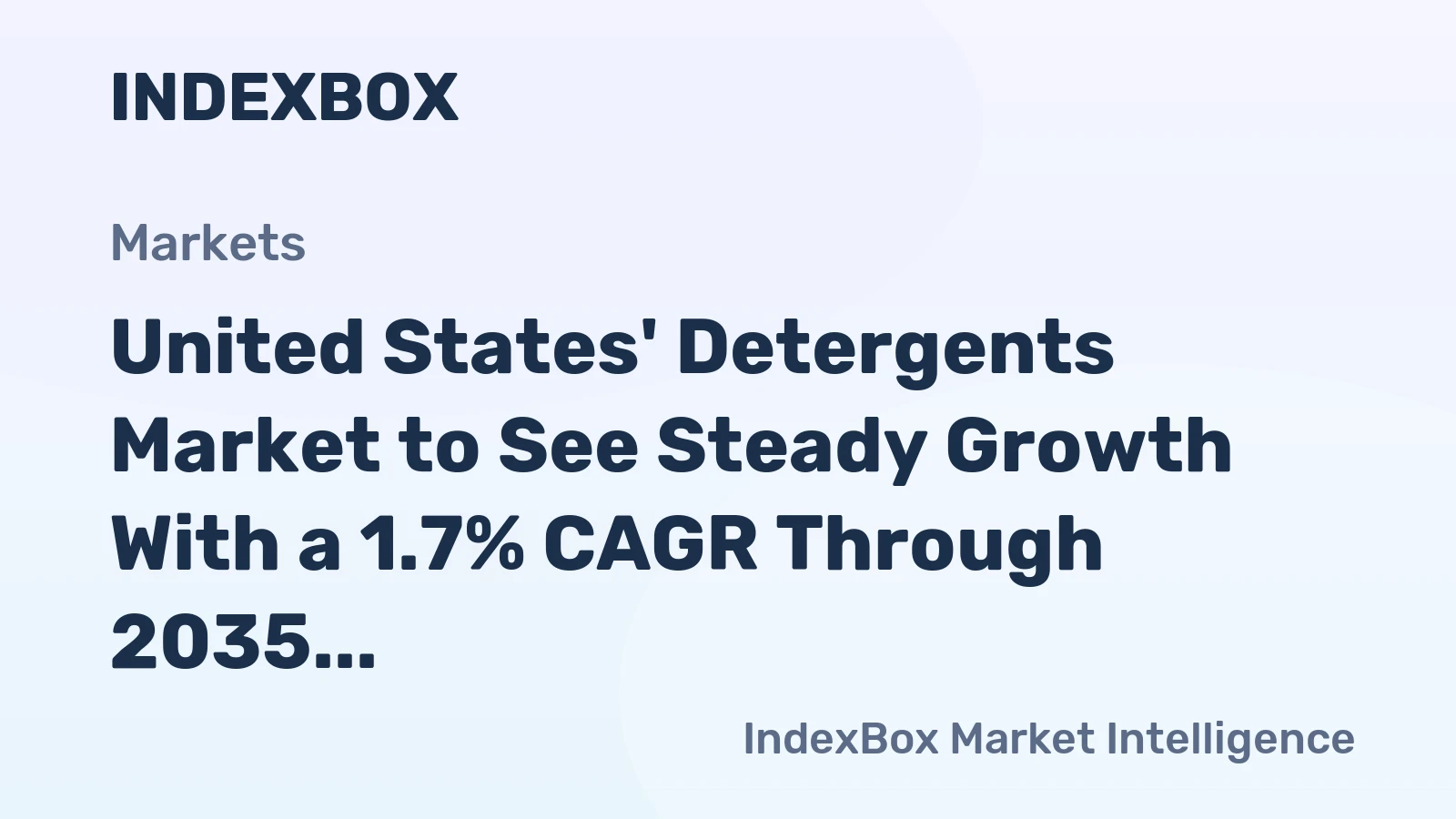 United States' Detergents Market to See Steady Growth With a 1.7% CAGR Through 2035