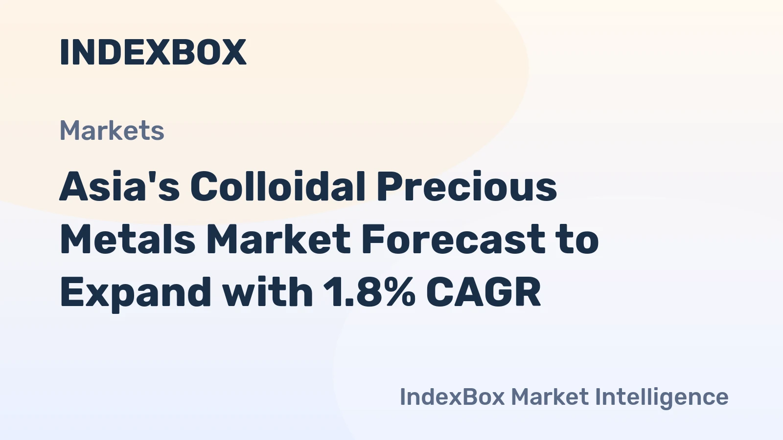 Asia's Colloidal Precious Metals Market Forecast to Expand with 1.8% CAGR
