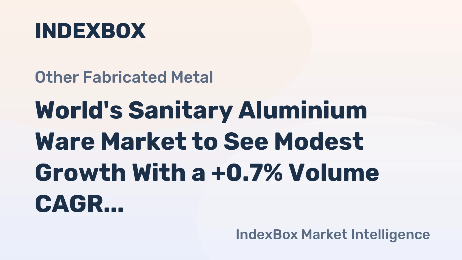 World's Sanitary Aluminium Ware Market to See Modest Growth With a +0.7% Volume CAGR Through 2035