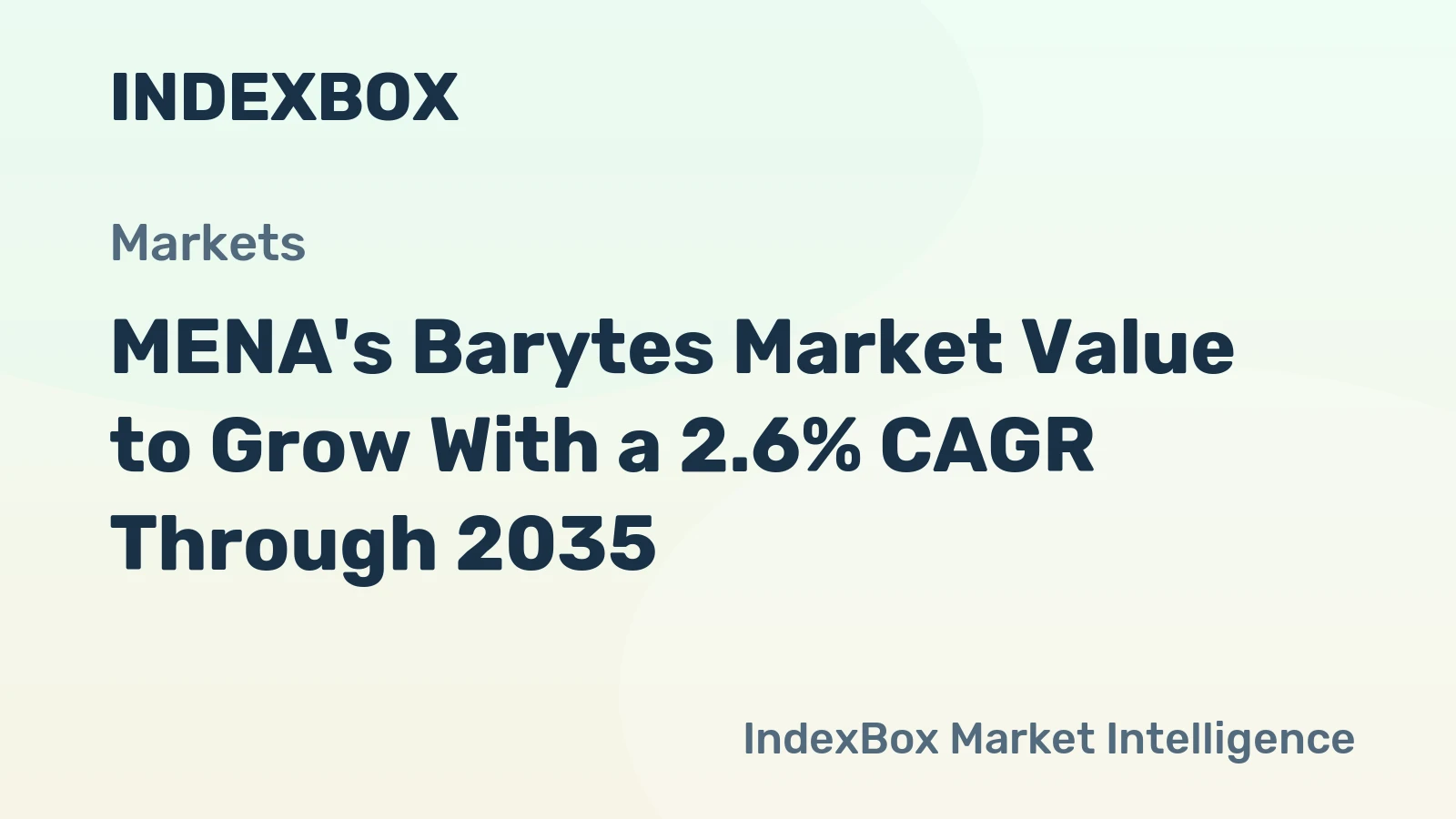 MENA's Barytes Market Value to Grow With a 2.6% CAGR Through 2035
