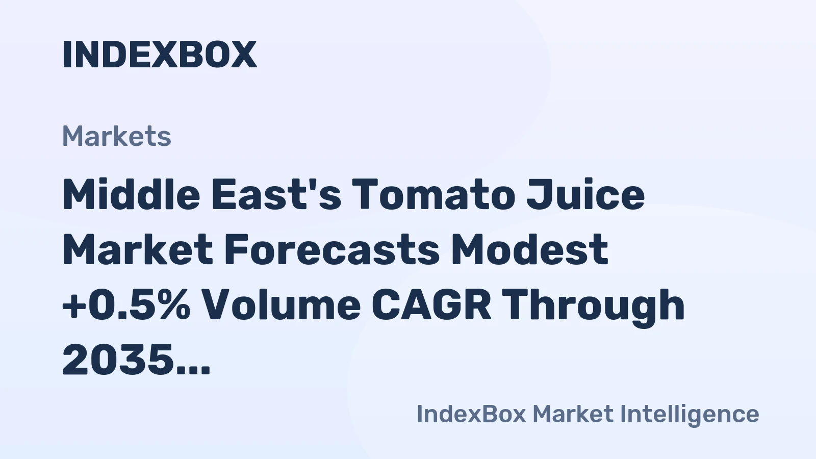 Middle East's Tomato Juice Market Forecasts Modest +0.5% Volume CAGR Through 2035