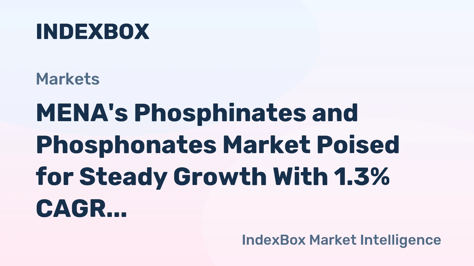 MENA's Phosphinates and Phosphonates Market Poised for Steady Growth With 1.3% CAGR Through 2035