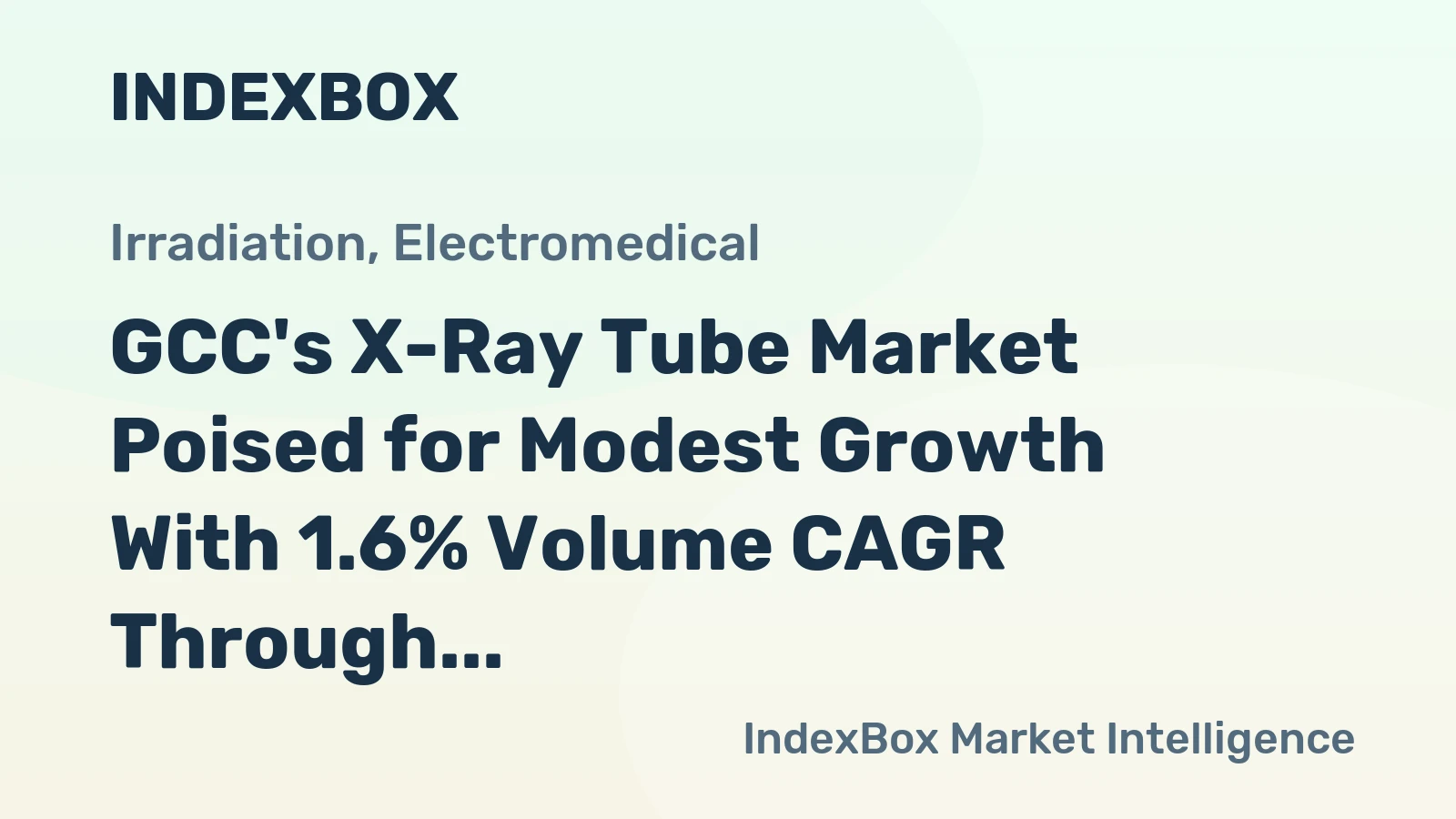 GCC's X-Ray Tube Market Poised for Modest Growth With 1.6% Volume CAGR Through 2035