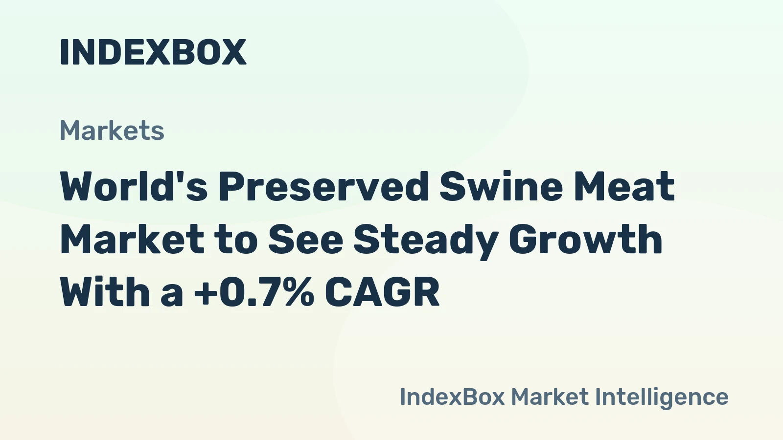 World's Preserved Swine Meat Market to See Steady Growth With a +0.7% CAGR