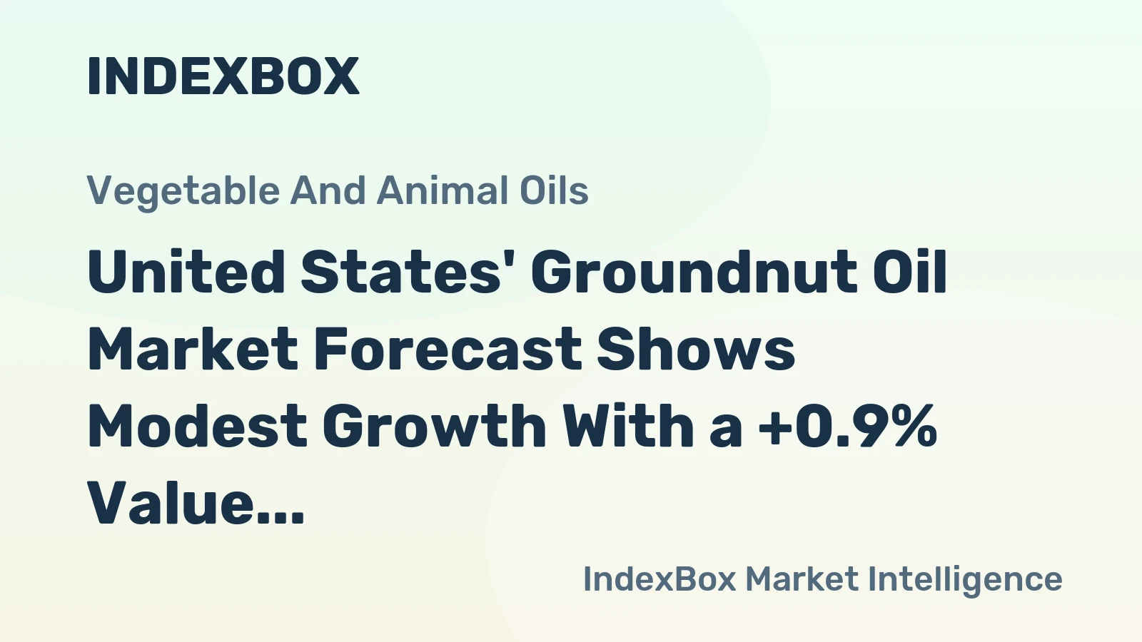 United States' Groundnut Oil Market Forecast Shows Modest Growth With a +0.9% Value CAGR