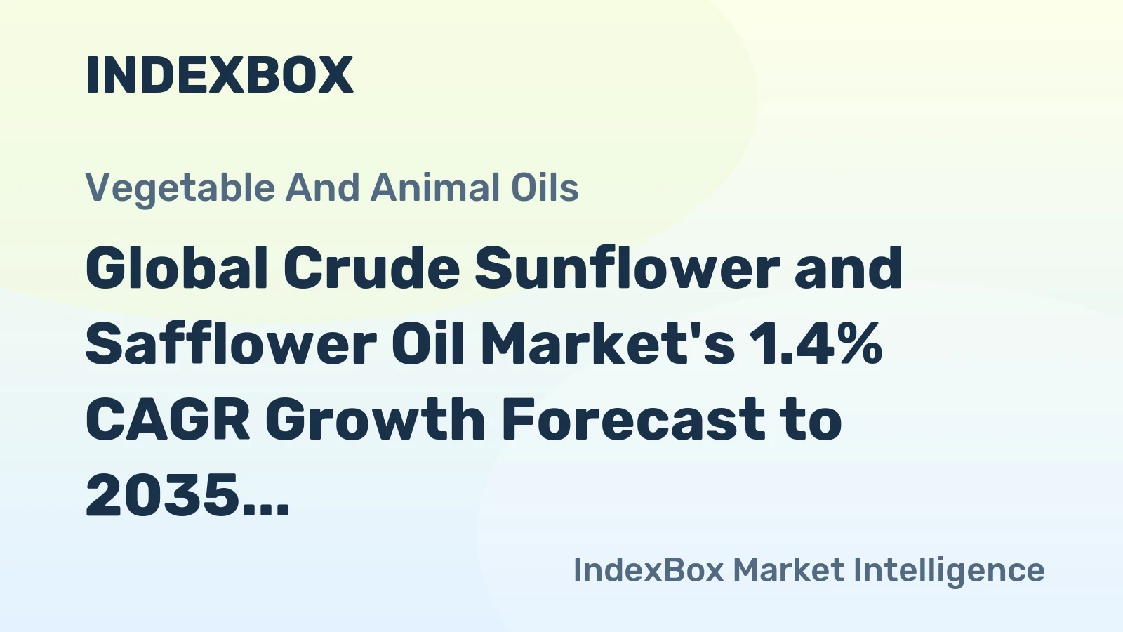 Global Crude Sunflower and Safflower Oil Market's 1.4% CAGR Growth Forecast to 2035