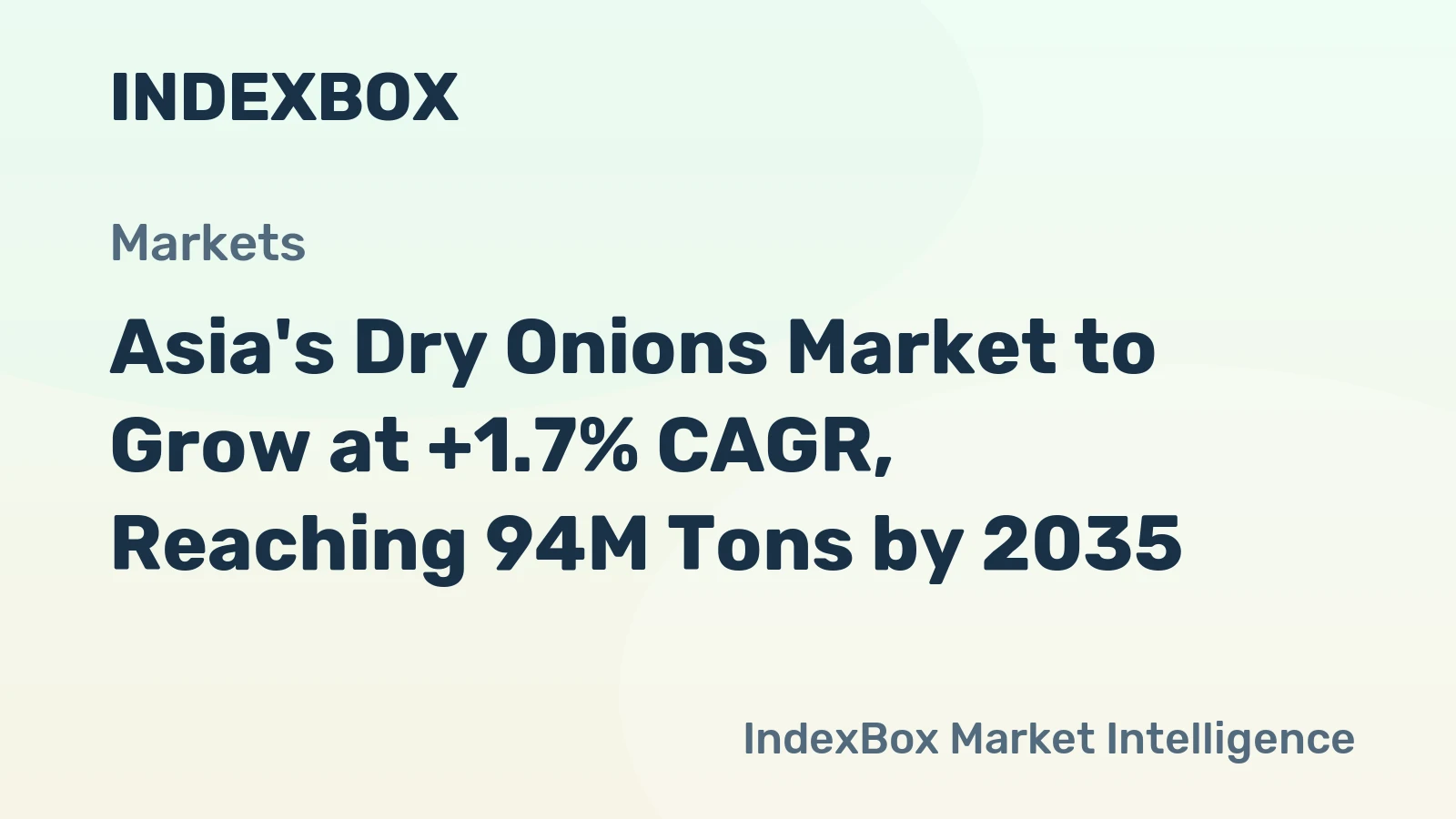 Asia's Dry Onions Market to Grow at +1.7% CAGR, Reaching 94M Tons by 2035
