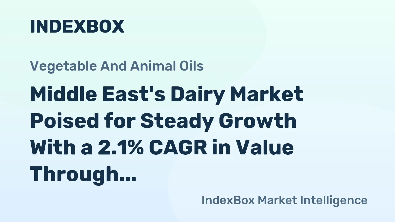 Middle East's Dairy Market Poised for Steady Growth With a 2.1% CAGR in Value Through 2035
